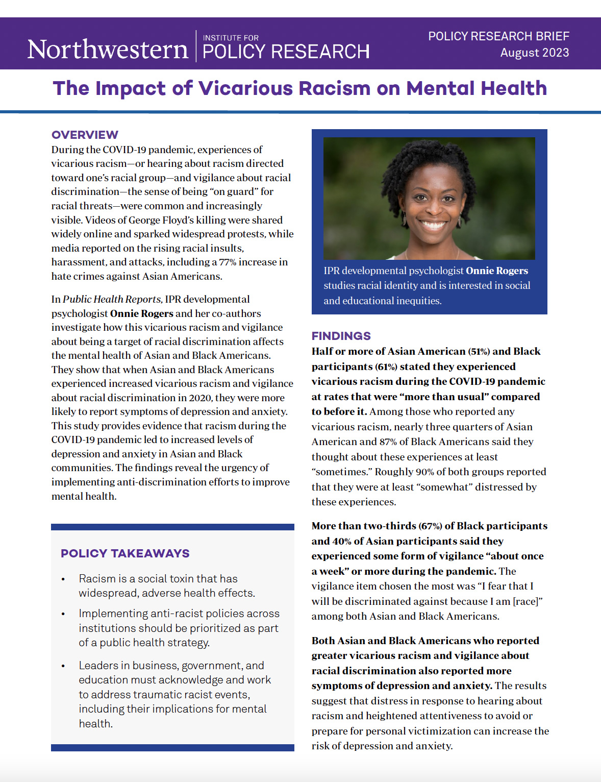 Policy Briefs Institute For Policy Research Northwestern University